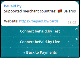Telegram bot bePaid - bePaid API Documentation